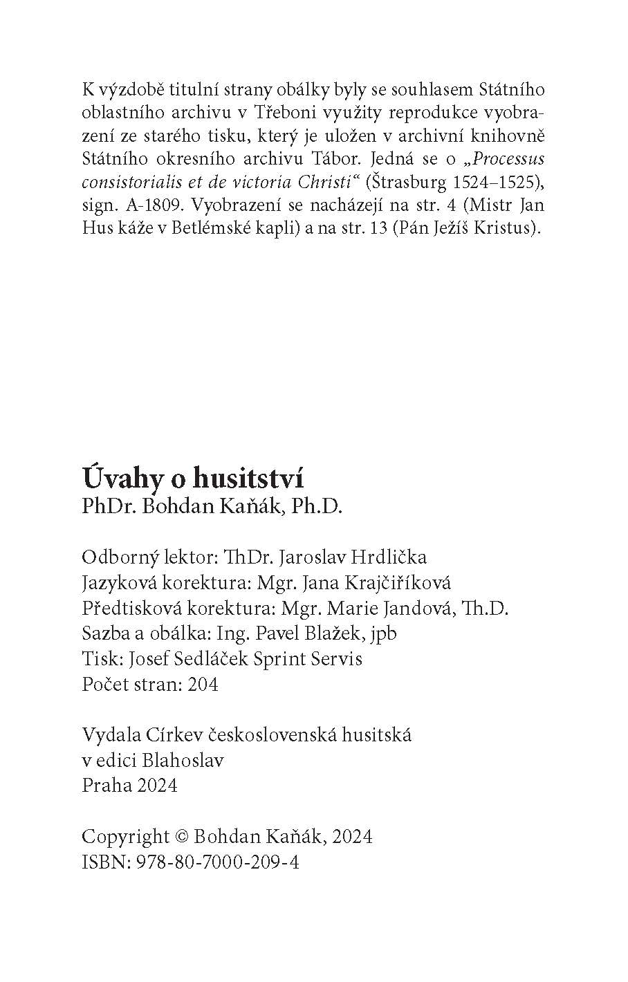 Knihy o Husovi, husitství a české reformaci : Úvahy o husitství